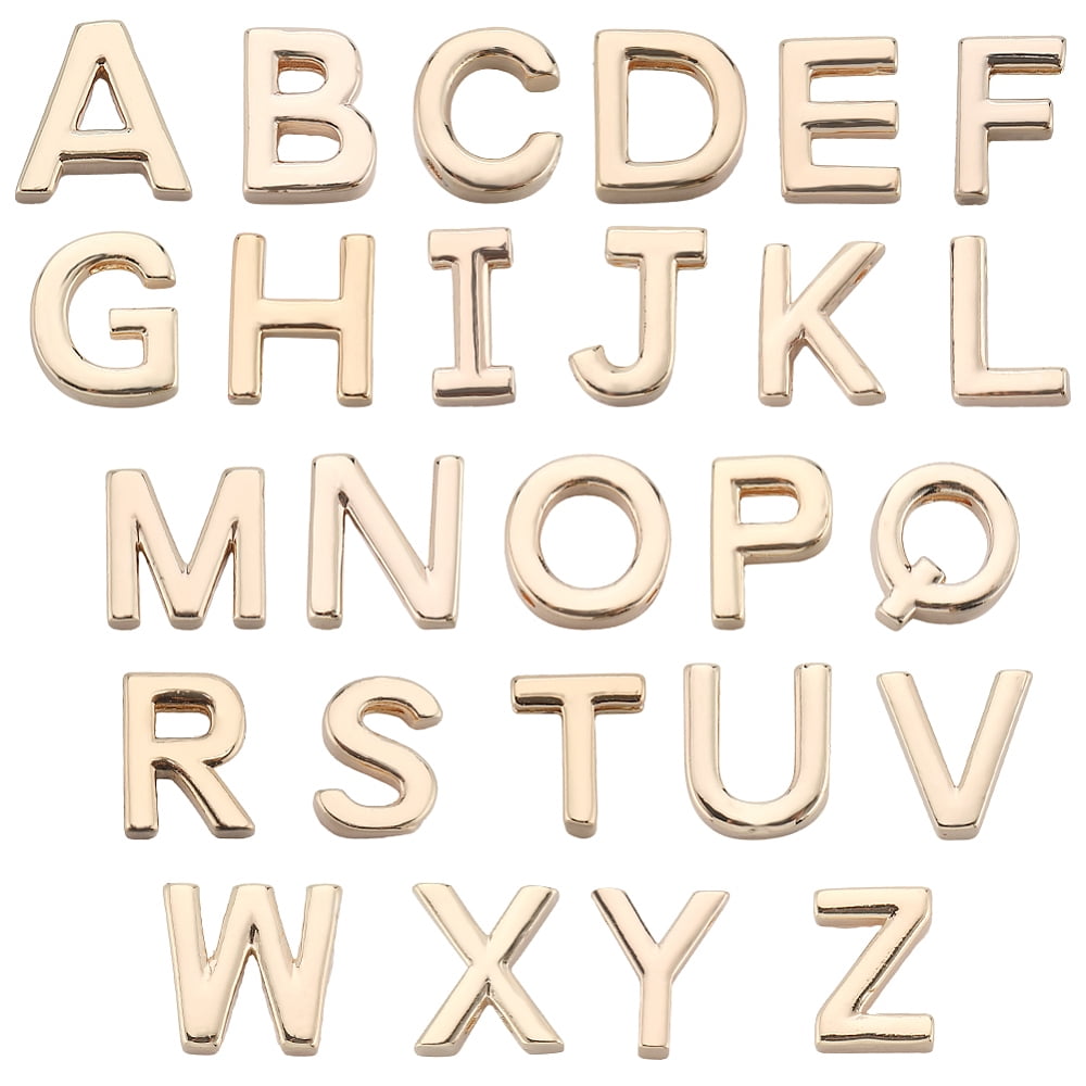 1Box 26Pcs 26 Styles Brass Charms Real 18K Gold Plated Letter Letter A ...