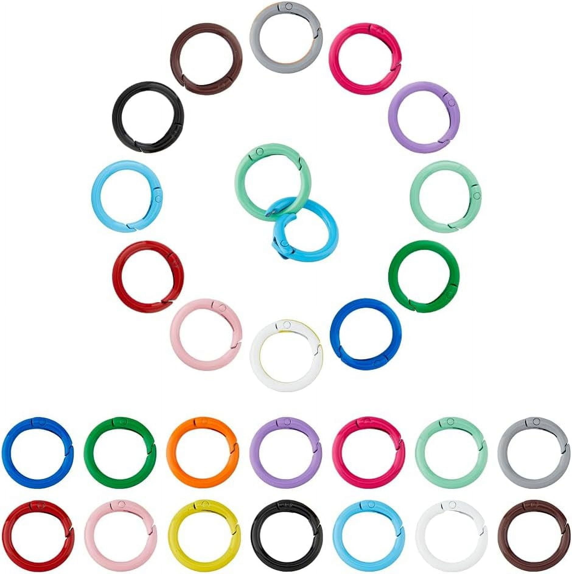 1Box 28Pcs 14 Colors 26mm Spray Painted Spring Gate Rings Alloy Spring ...