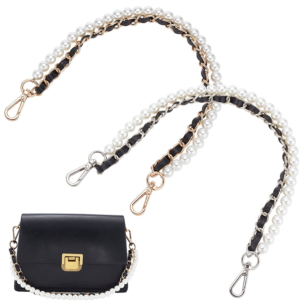 1Box 2Pcs 2 Styles Plastic Imitation Pearl Beaded Bag Handles for Bag ...