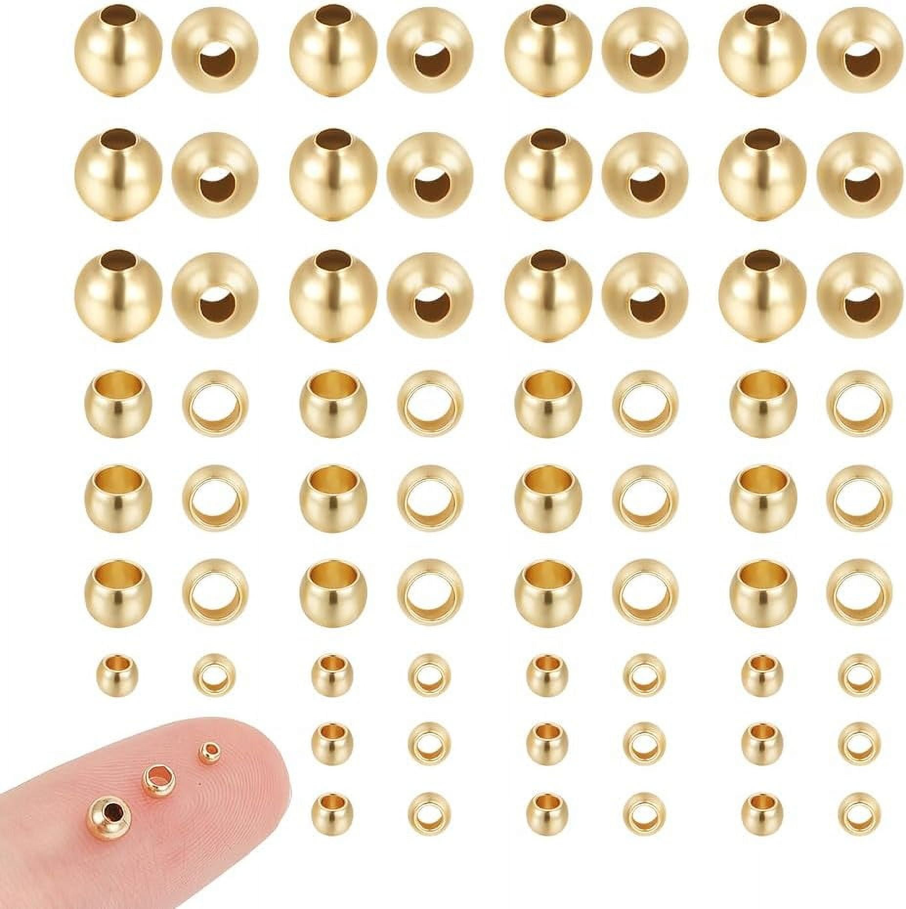 1Box 300Pcs 3 Styles 304 Stainless Steel Spacer Beads Rondelle Real 24K ...