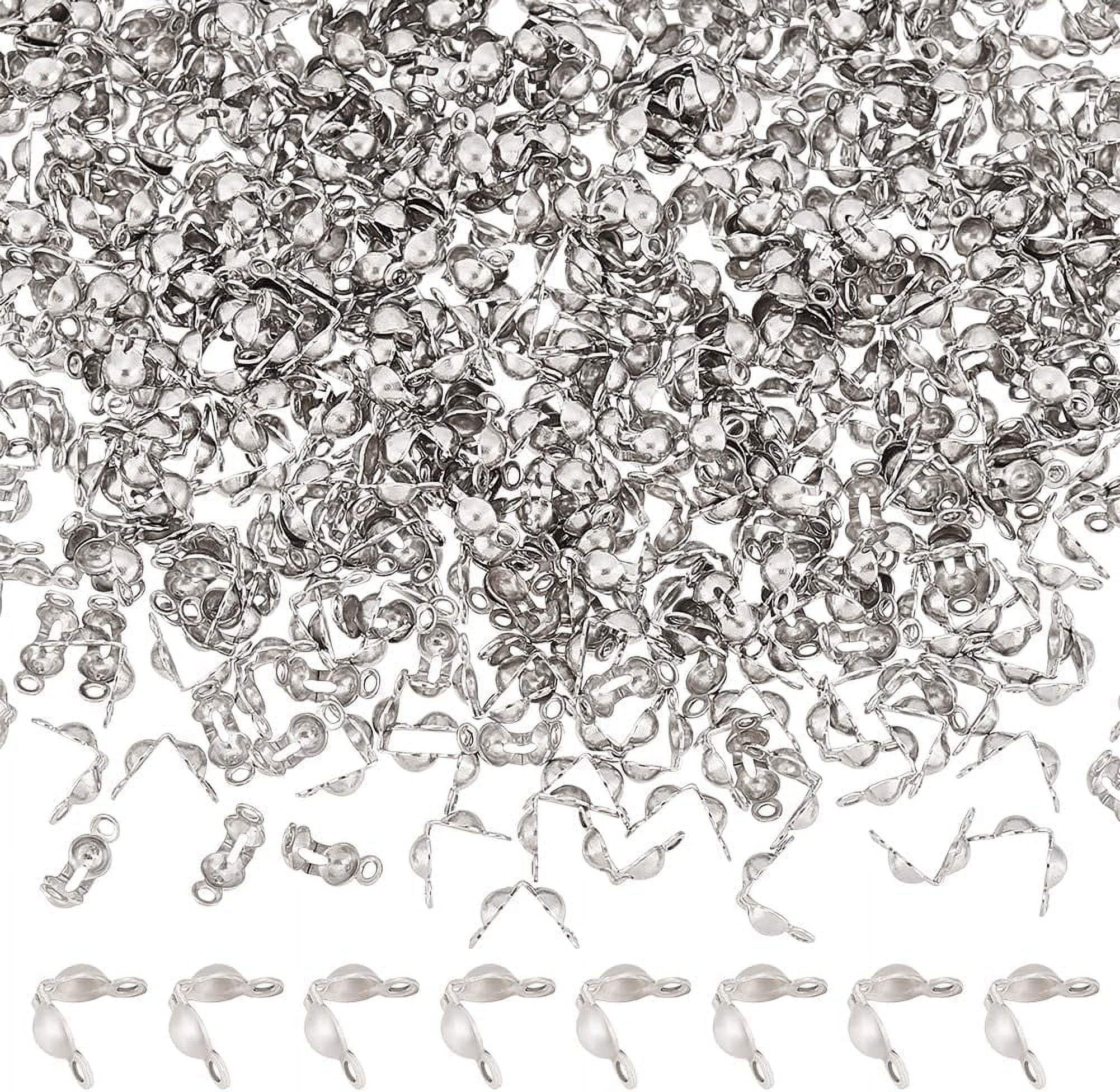 1Box 304 Stainless Steel Bead Tips Calotte Ends Clamshell Knot Cover ...
