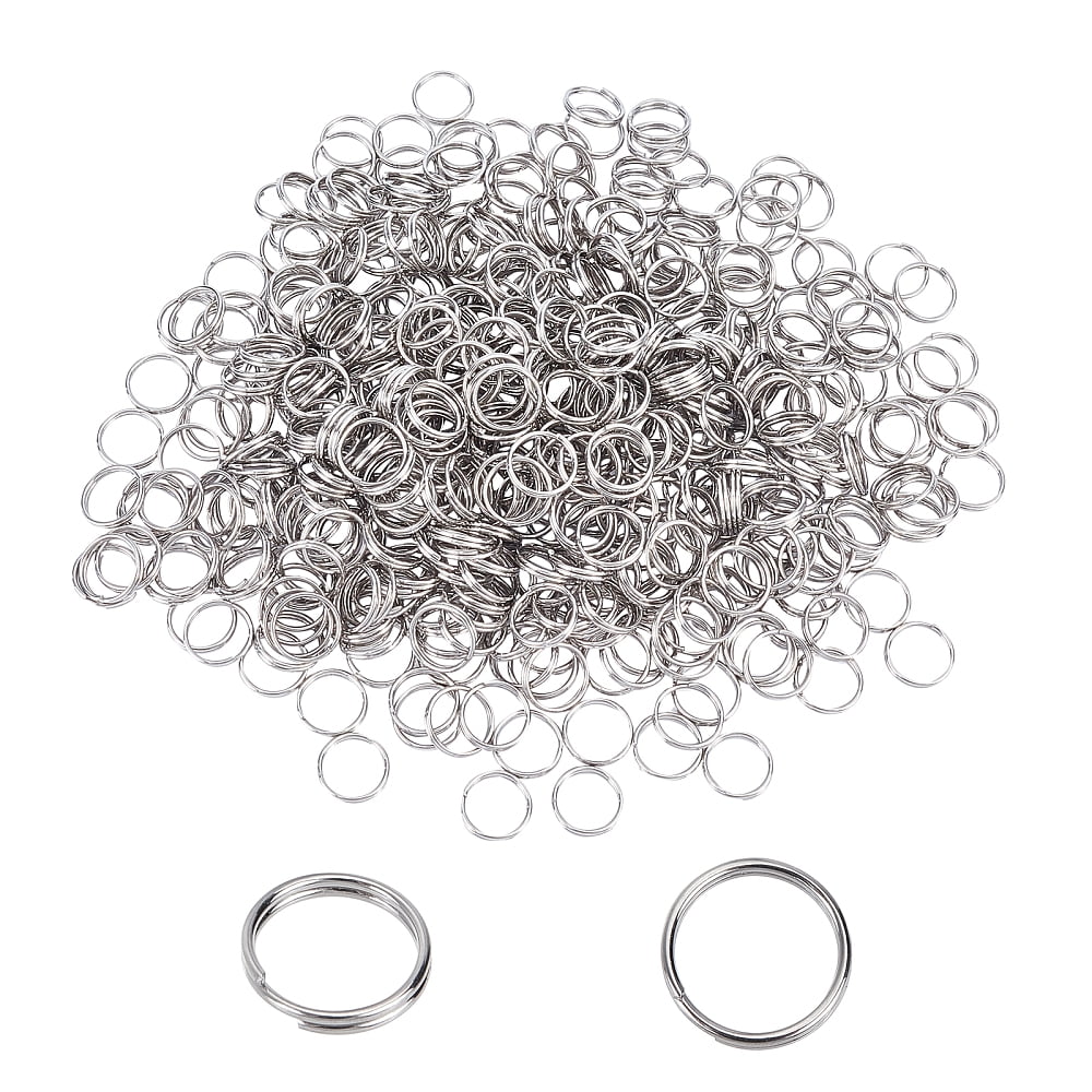 1Box 304 Stainless Steel Split Rings Double Loops Jump Rings Stainless Steel Color 8x1mm Inner ...