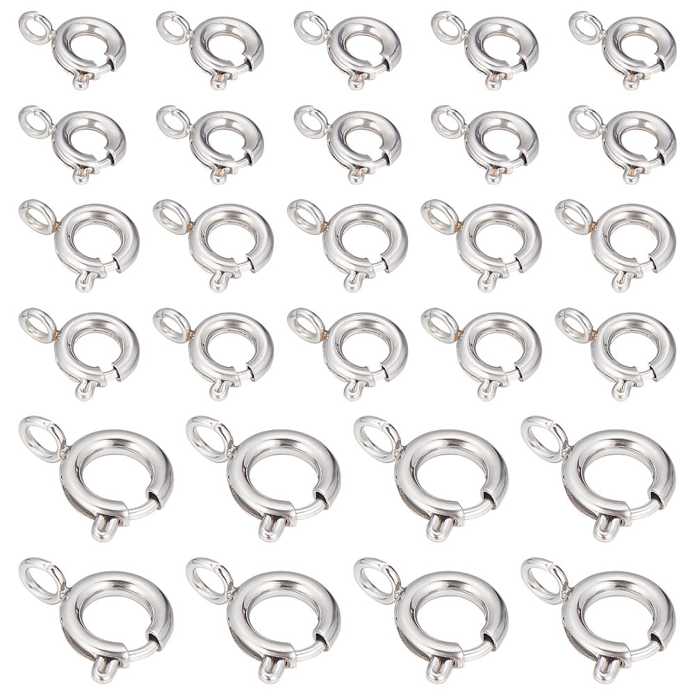 1Box 30Pcs 3 Styles 304 Stainless Steel Smooth Surface Spring Ring ...