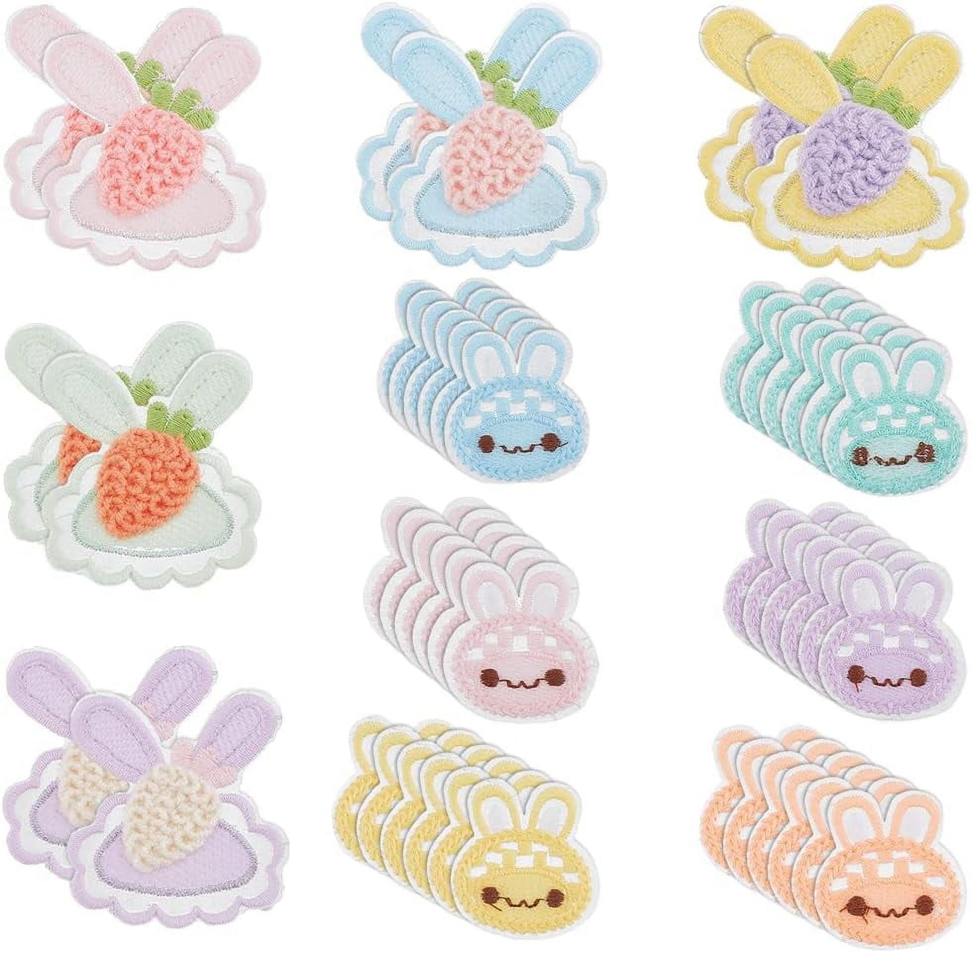1Box 34Pcs Cute Rabbit Sew On Patch Computerized Embroidery Rabbit ...