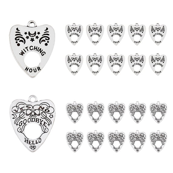 1Box 40Pcs 2 Style Tibetan Style Alloy Pendants Heart with Word ...