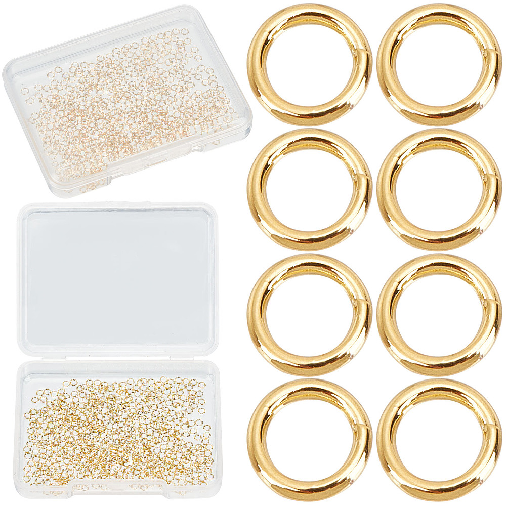 1Box 500Pcs 18K Gold Plated Open Jump Rings Small Stainless Steel ...