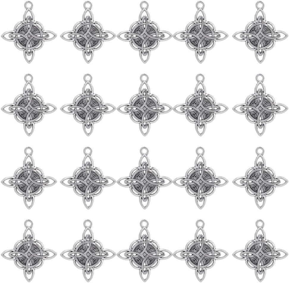 1Box 50PCS Silver Celtic Knot Charms Trinity Knot Charms Metal Alloy ...