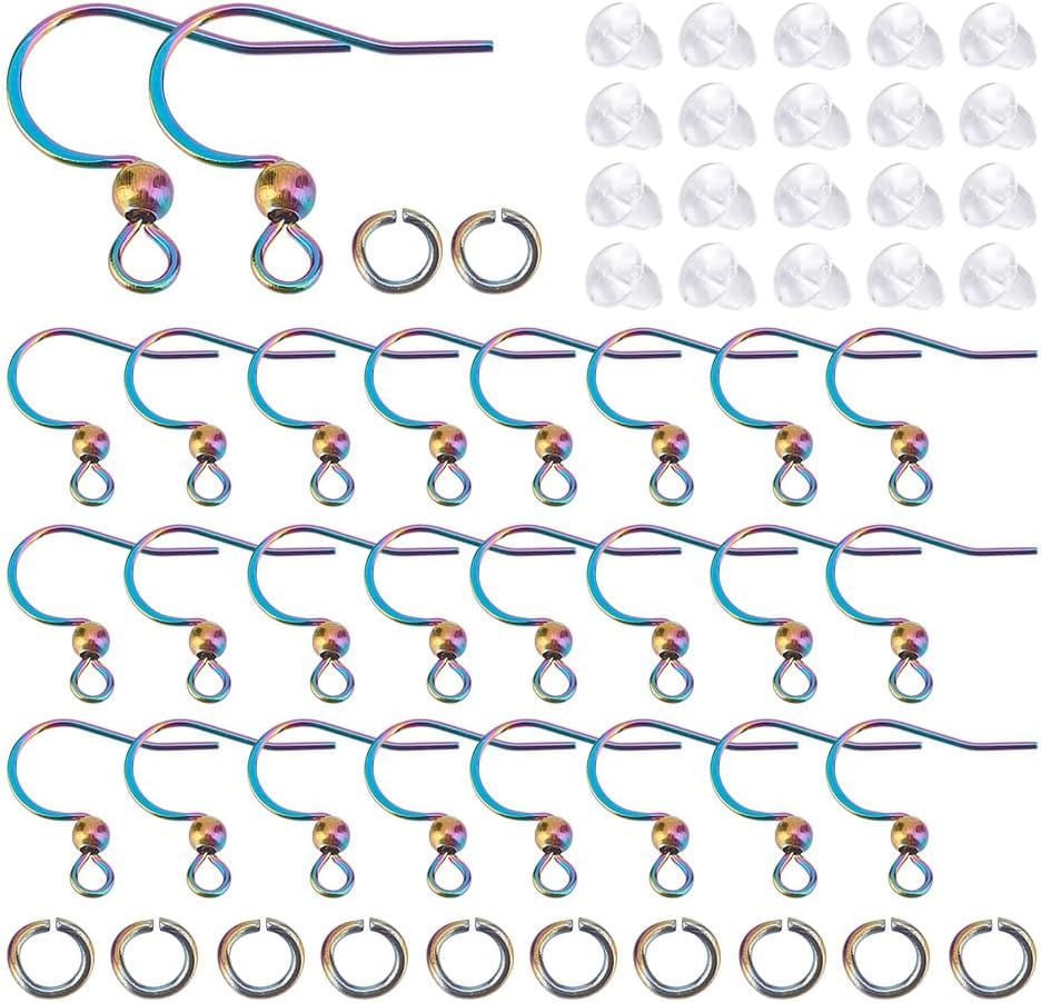 1Box 50Pcs 304 Stainless Steel French Hooks with Ball Ear Wire with ...