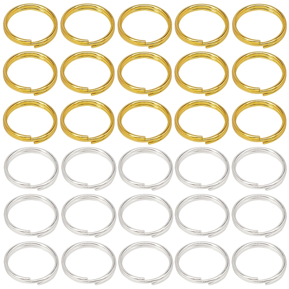 1Box 600Pcs 2 Colors Brass Split Rings Double Loops Jump Rings Golden & Silver 10x1.5mm 9mm ...