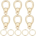 1Box 6Pcs Brass Spring Gate Rings with 20Pcs Open Jump Rings Real 18K ...