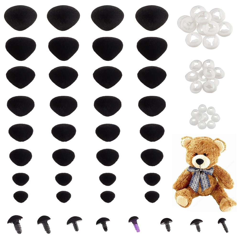 1Box 80pcs Flocking Safety Noses Velvet Amigurumi Noses 8 Sizes Stuffed ...