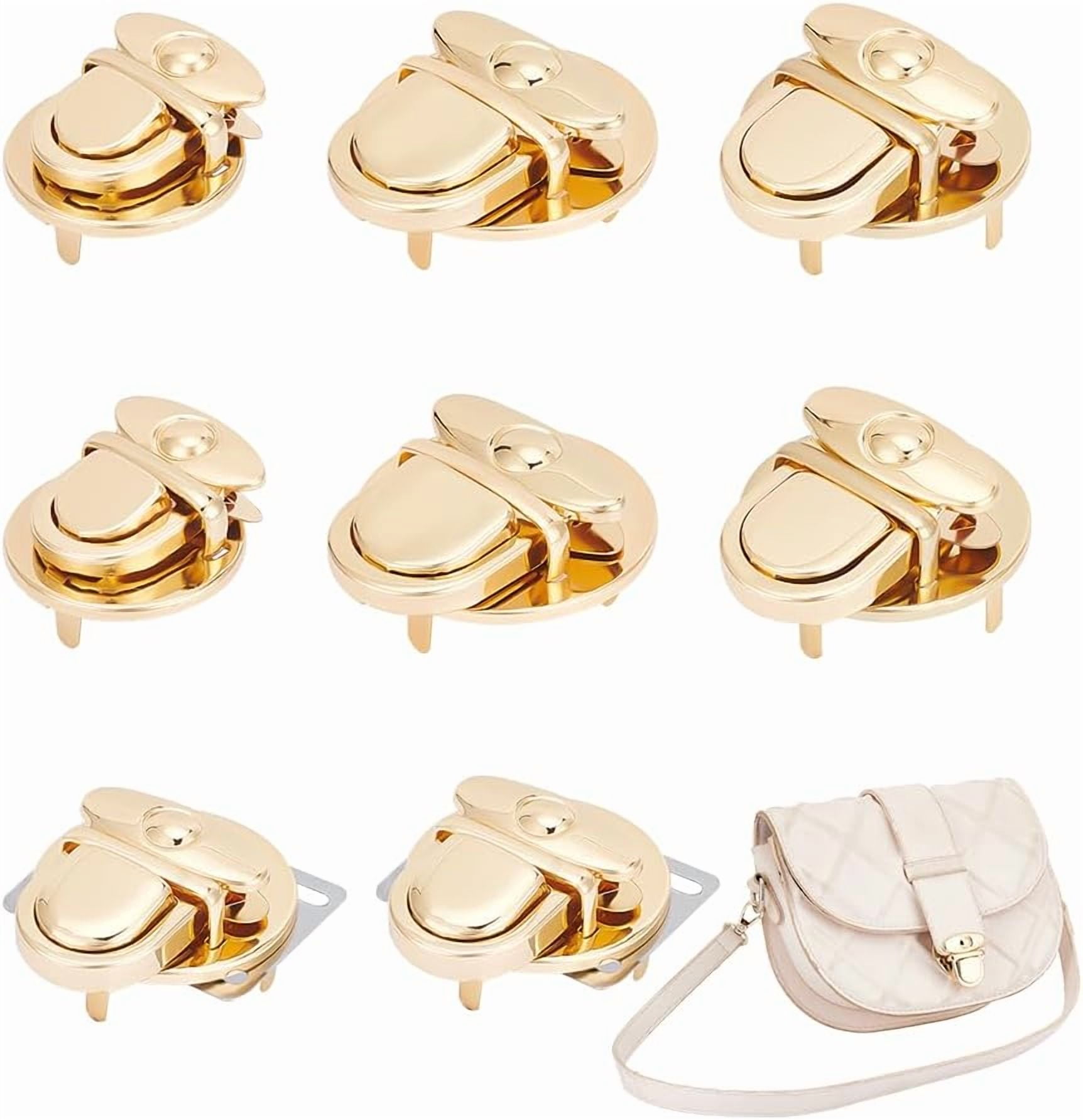 1Box 8Pcs 4 Sizes Iron Tuck Lock Clasp Light Gold Purse Thumb Lock wist ...