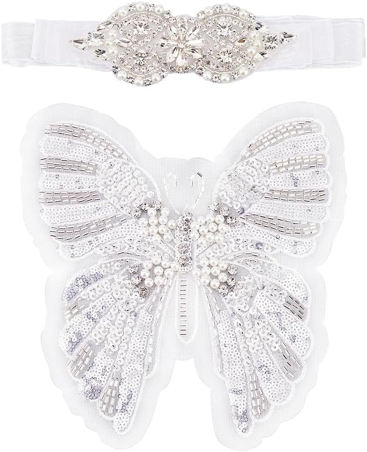 1Box Butterfly Sequin/Paillette Embroidery Lace Applqiues Imitation ...