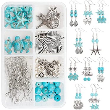 1 Box 10 Pair Starfish Seahorse Shell Turquoise Earring Making Kit ...