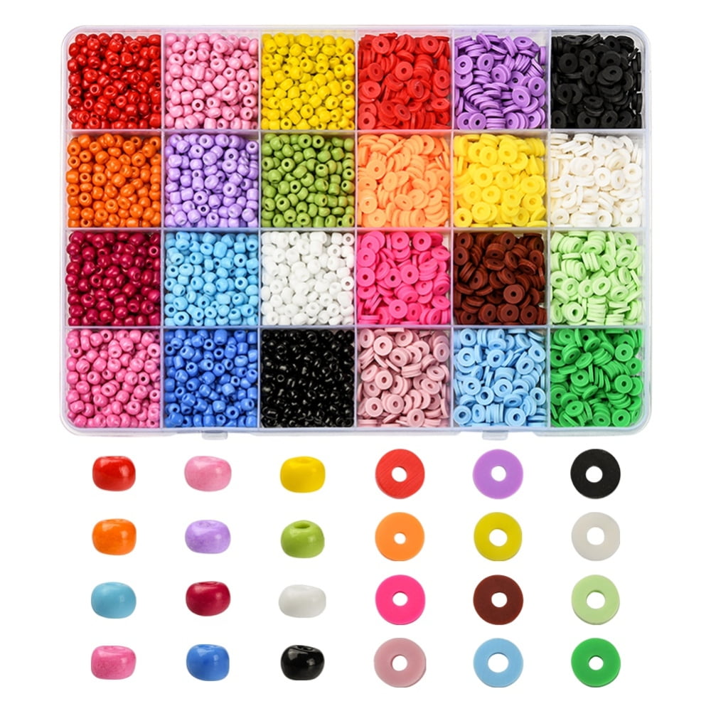 1Box DIY Heishi & Seed Beads Making Finding Kit Including Baking Paint ...