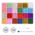 1Box DIY Jewelry Finding Kits 3mm Round Glass Seed Beads Steel Needles ...