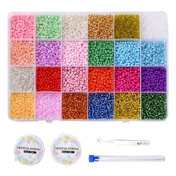 1Box DIY Jewelry Finding Kits 3mm Round Glass Seed Beads Steel Needles ...