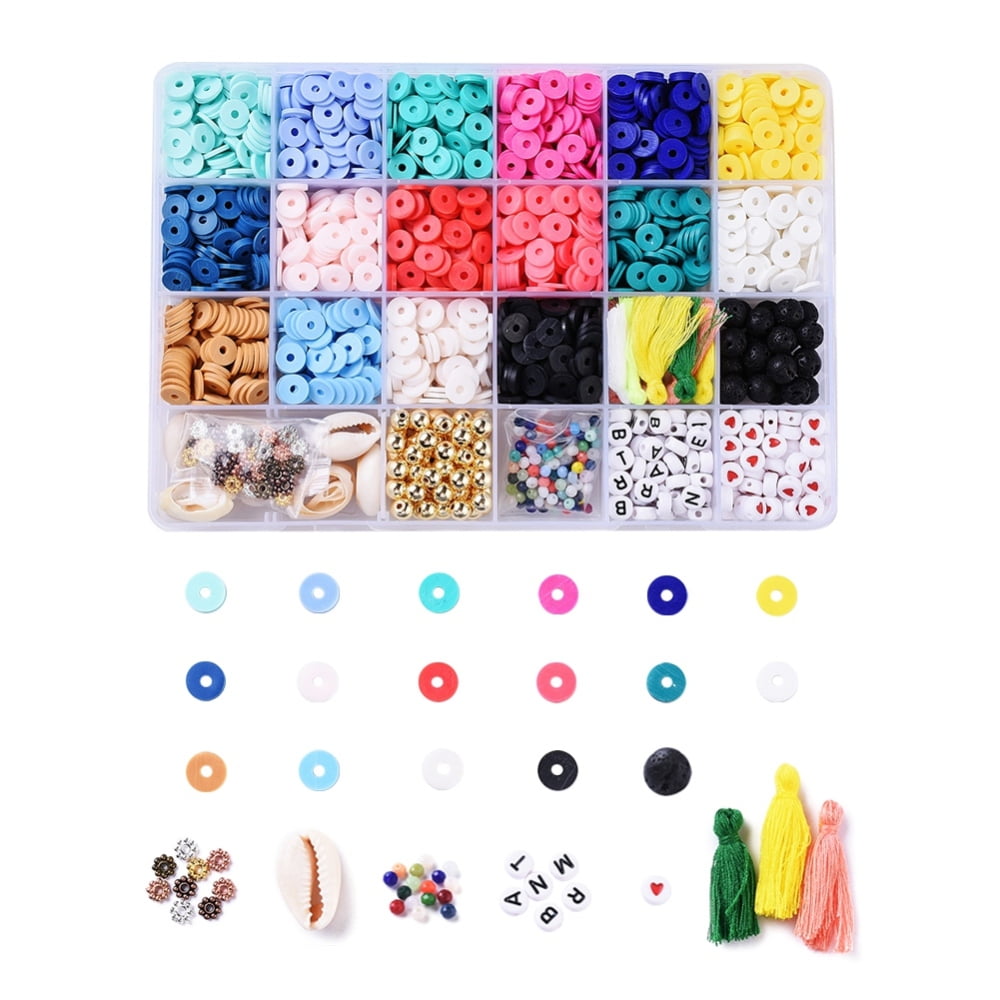 1Box DIY Jewelry Sets with Acrylic Beads Natural Lava Rock Beads Cotton ...