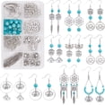 1Box DIY Ohm/Aum Dangle Earring Making Kits Including Lotus & Leaf ...
