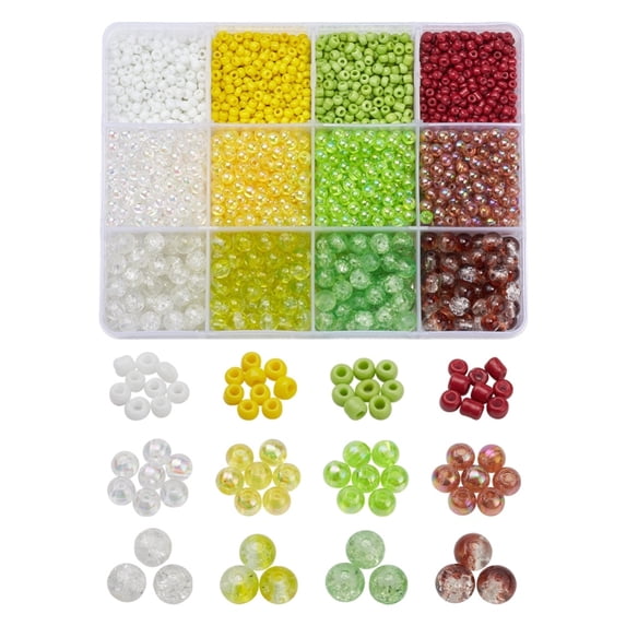 1Box DIY Round Beads Jewelry Making Finding Kit Including Glass Seed ...
