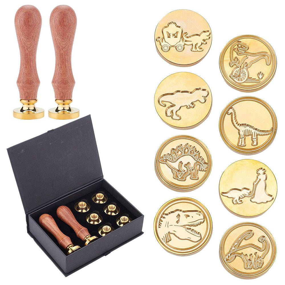 1Box DIY Scrapbook Crafts Including Pear Wood Handle Brass Wax Seal ...
