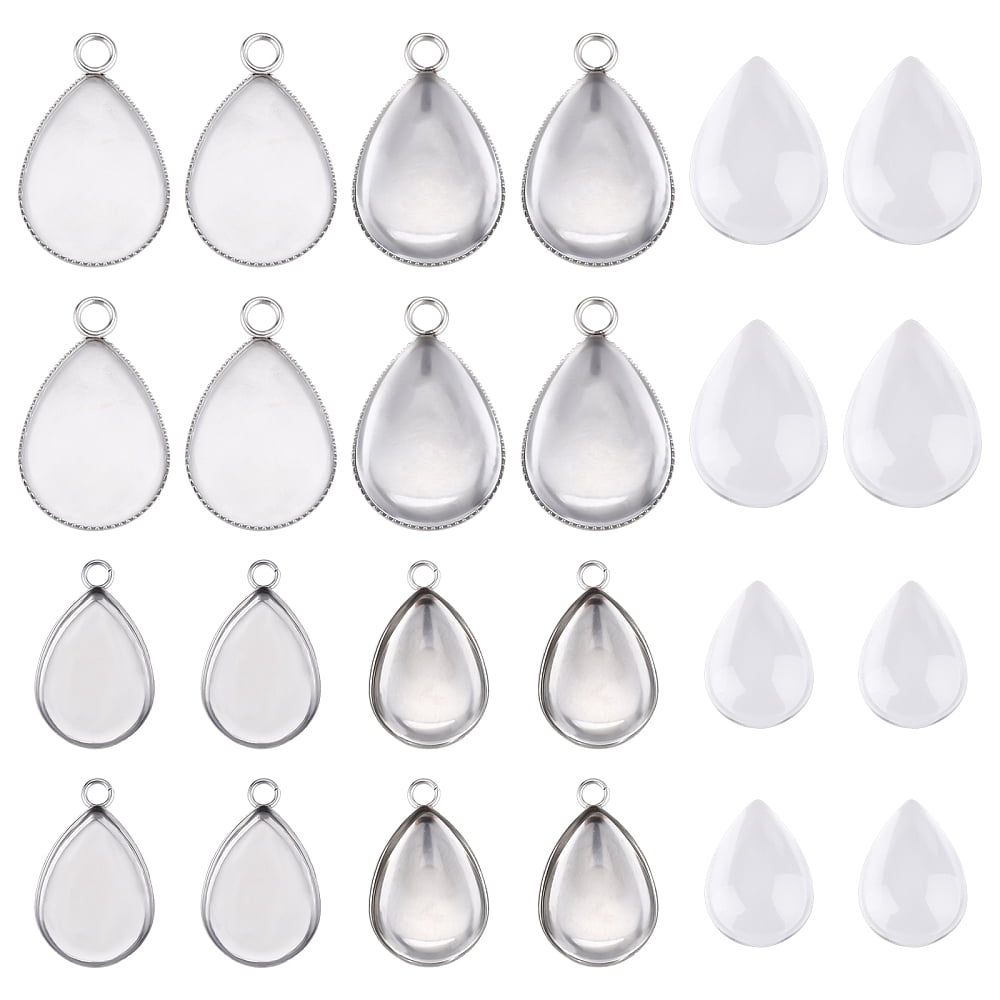 1Box DIY Teardrop Pendant Making Kit Including 304 Stainless Steel ...