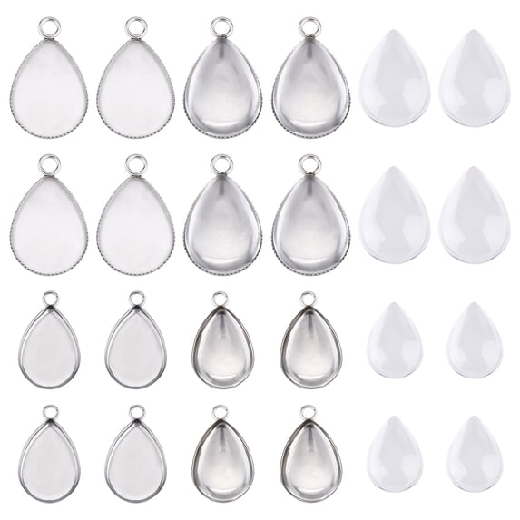 1Box DIY Teardrop Pendant Making Kit Including 304 Stainless Steel ...