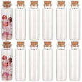 1Box Glass Bottle with Cork Plug Wishing Bottle Column Clear 2.2x6.5cm ...
