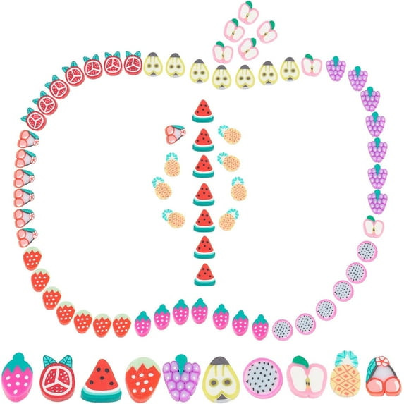 1Box Handmade Polymer Clay Beads Fruit Mixed Color 100pcs/BoxDIY ...