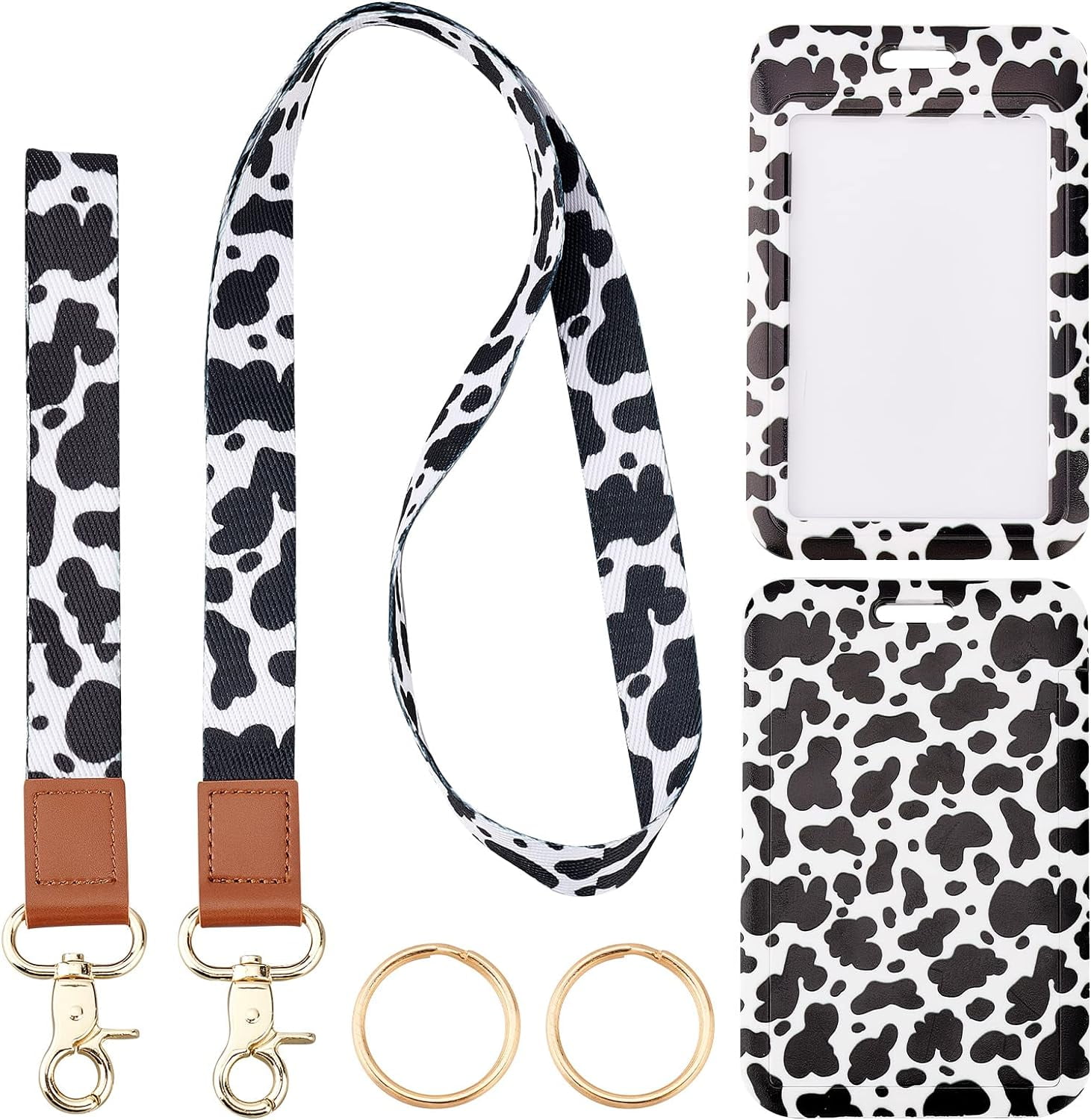 1Box ID Badge Holder with Lanyard Breakaway Vertical Name Badge Holders ...