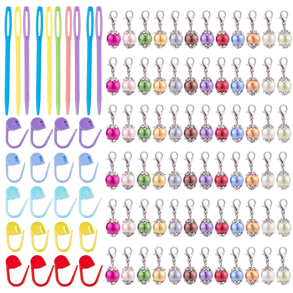 1Box Knitting Tool Kits Including Glass Pearl Round Pendant Decorations ...
