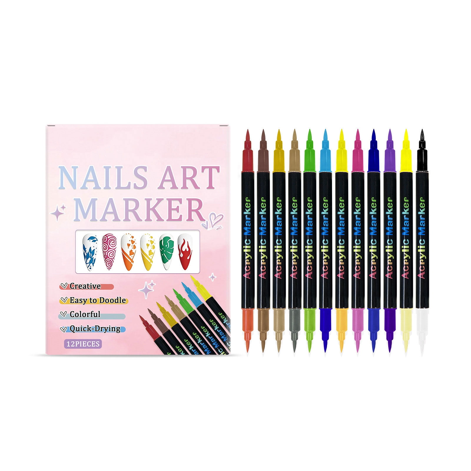 1Box Nails Point Graffiti Dotting Pen for Quick Application Various ...
