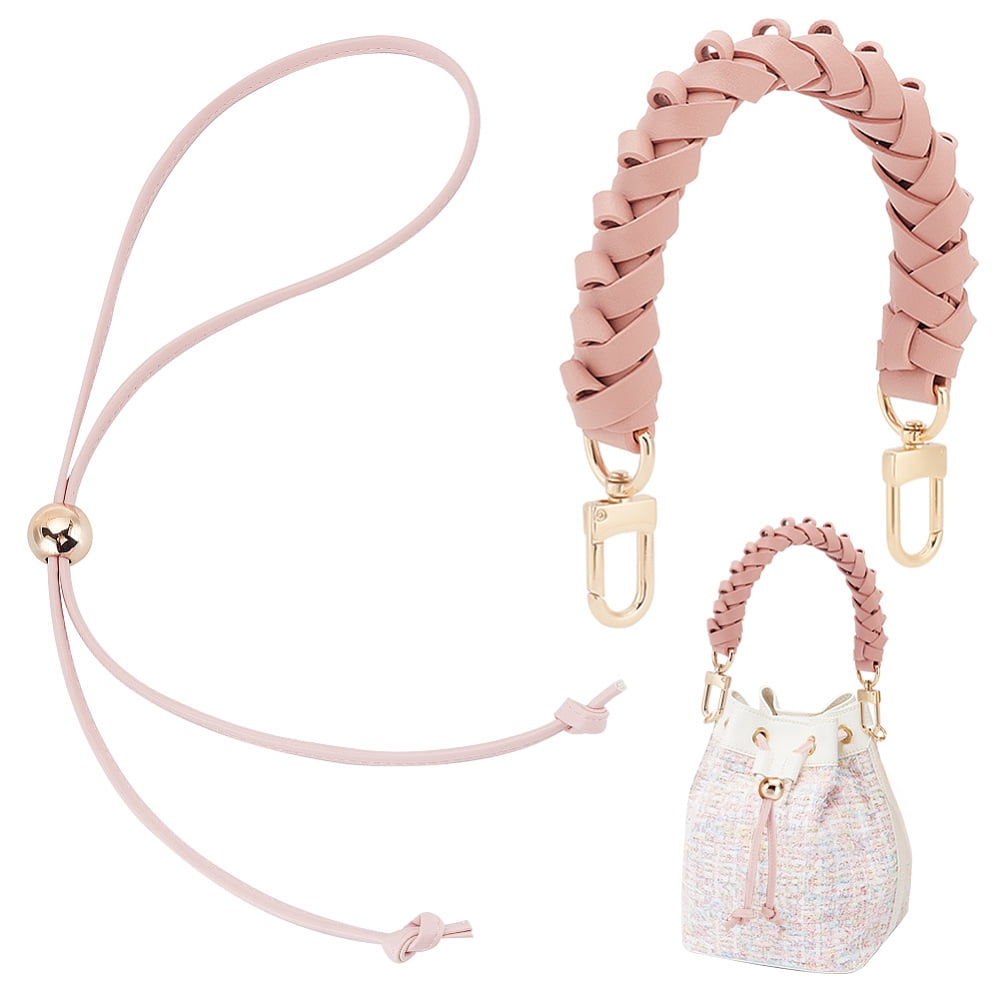1Box PU Imitation Leather Bag Strap & Flat Purse Drawstring Pink Bag ...