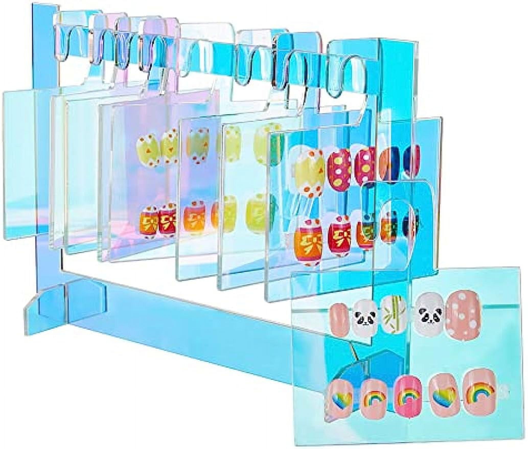1Box Press on Nails Holder Colorful Nail Art Display Stand with 10pcs ...