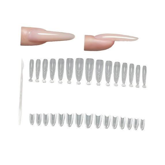1Box Quick Effect Oval Tapered Nails Extensions Forms Easy Application ...