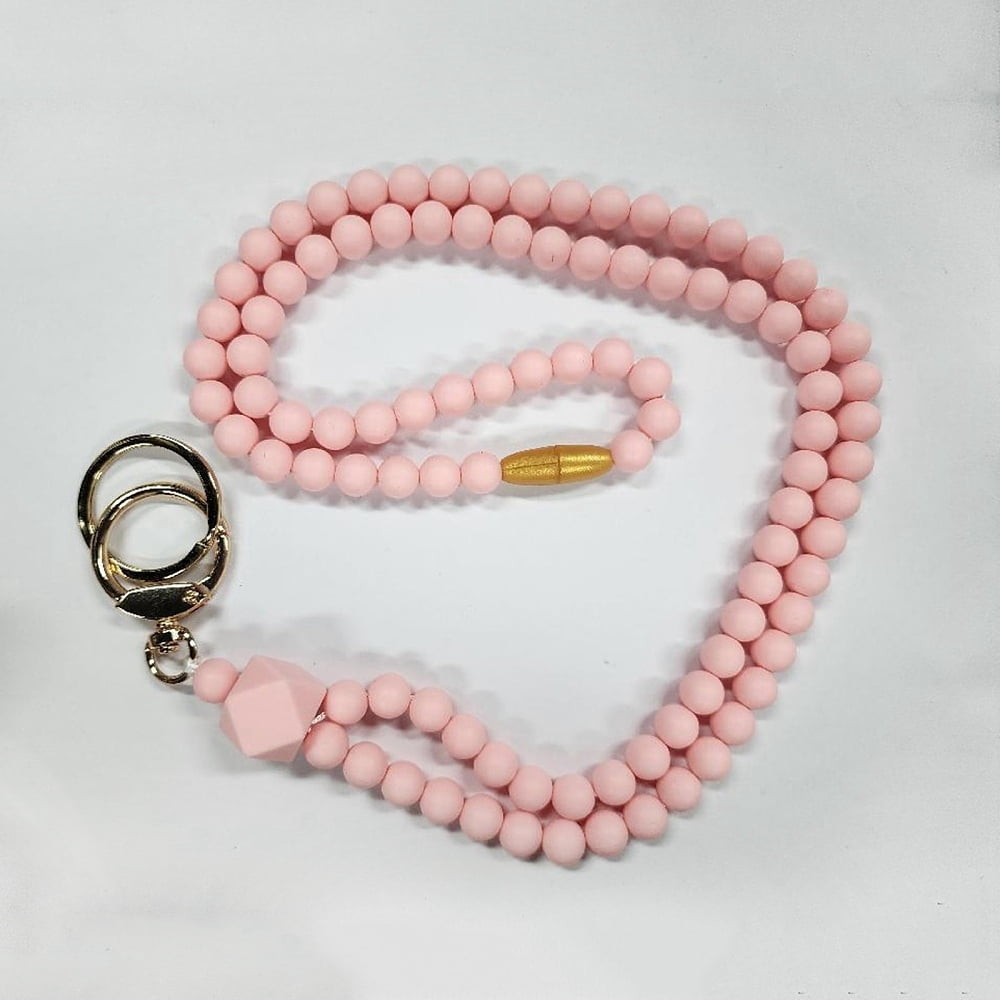 1Box Silicone Beaded ID Card Neck Straps Name Card Holders with Plastic ...