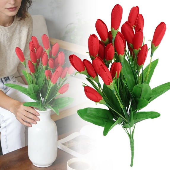 1Bunch Mixed Style Artificial Decorative Flower Bundle Durable Faux ...