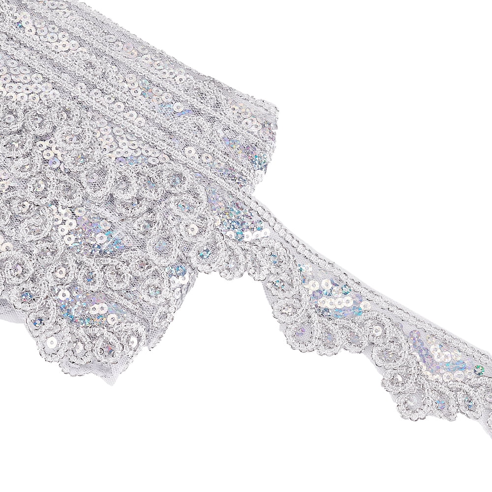 1Bundle Ethnic Style Polyester Ribbon with Paillette/Sequins Flat with ...