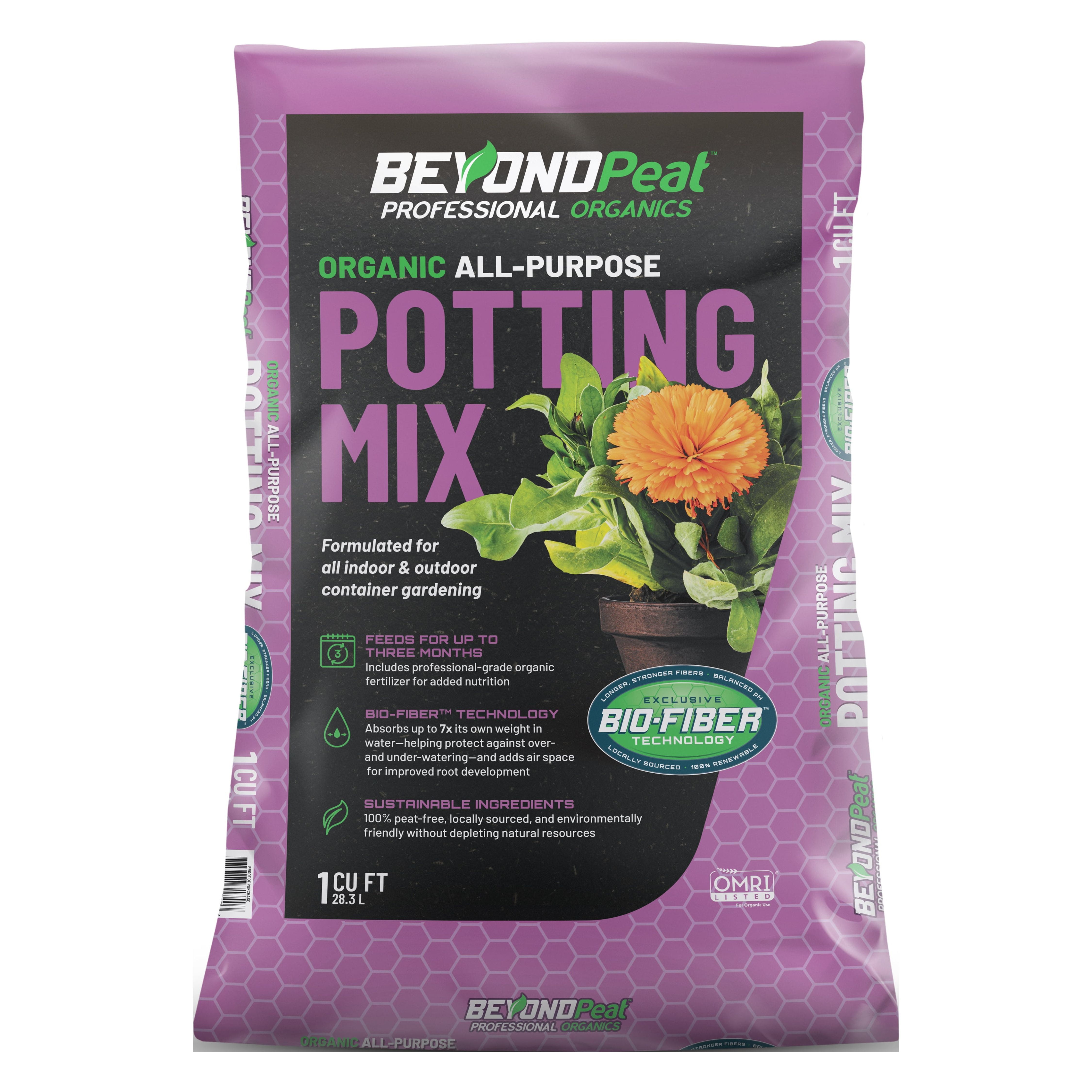 1CF Beyondpeat Organic Potting Mix Soil - Walmart Business Supplies