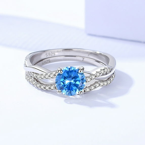 1CT Moissanite Rings for Women Bridal, Four Prong Moissanite Diamond, Solid S925 Sterling Silver ...