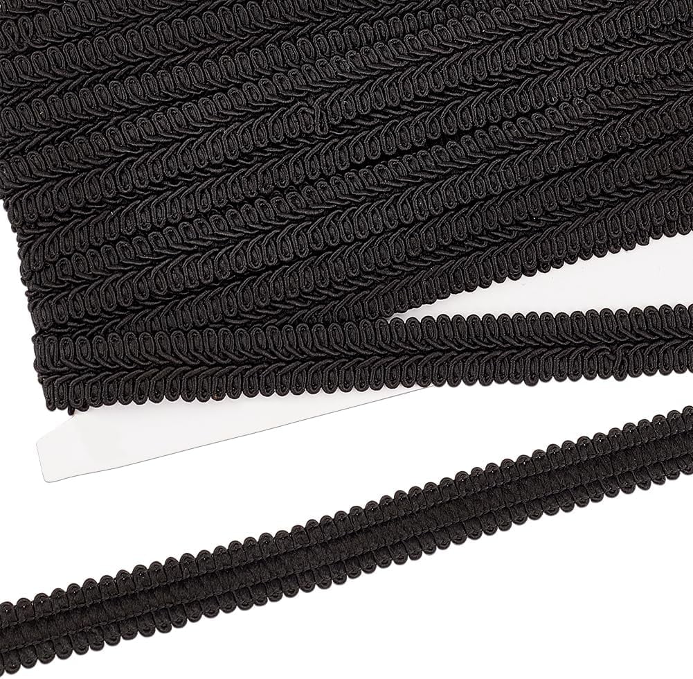 1Card 11 Yards 5/8 inch Black Braid Trim Polyester Woven Braid Trim ...