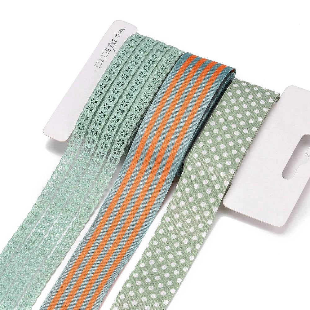 1Card 9 Yards 3 Styles Polyester Ribbon for DIY Handmade Craft Light ...