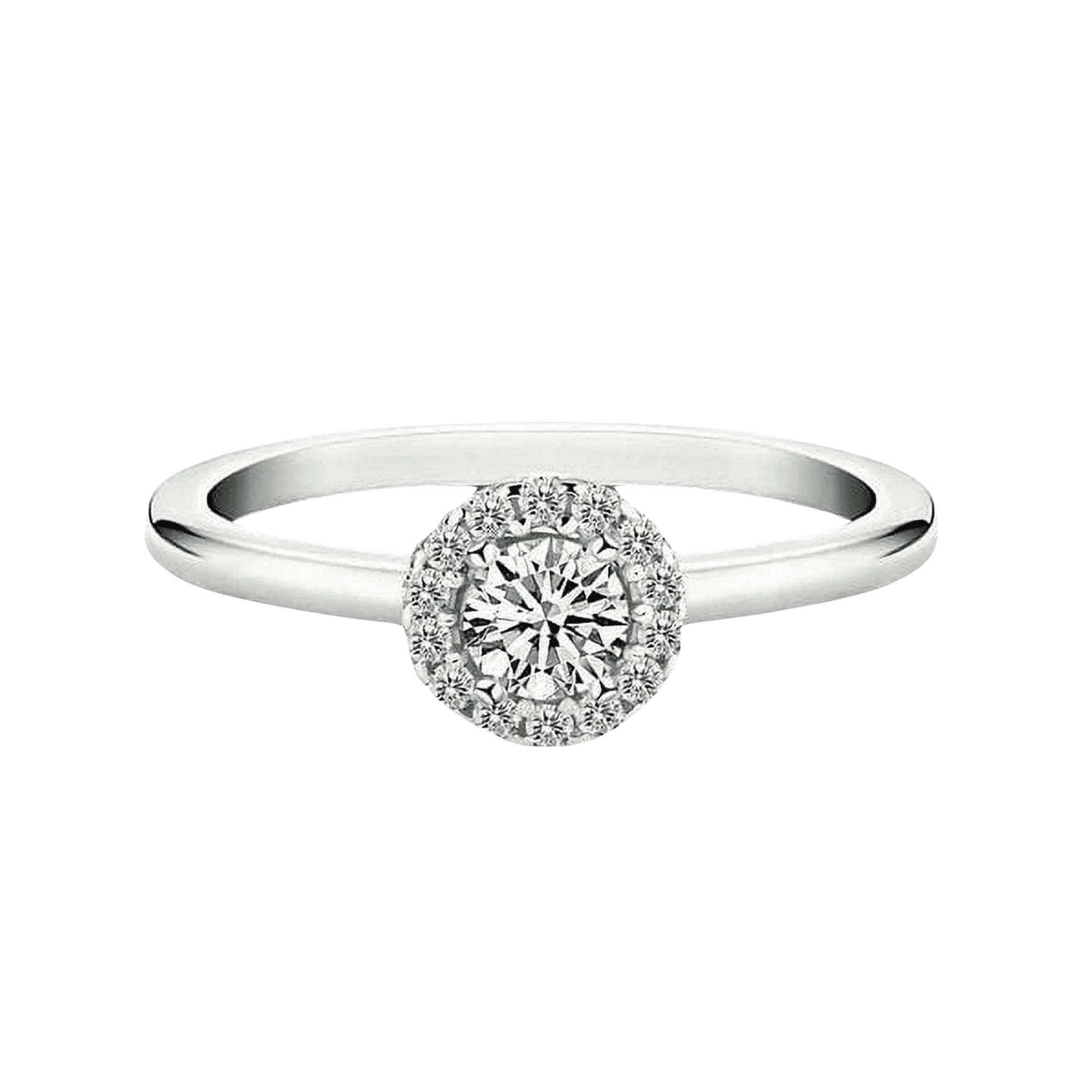 1Ct Diamond Rings for Women - Round Cut Sterling Silver Ring ...
