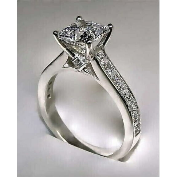 Art Deco Style 3Ct Emerald Cut Lab Created Aquamarine & Diamond Wedding ...