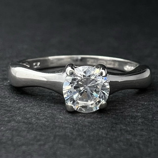 1Ct Lab Created Diamond Round Cut Solitaire Women's Wedding Ring 14K White Gold Plated - Walmart.com