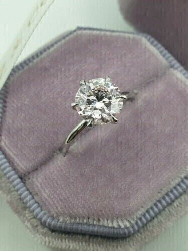 1Ct Lab Created Diamond Round Cut Women's Solitaire Pretty & Fancy ...