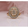 1Ct Round Cat Simulated Diamond Women's Engagement Ring 14K Yellow Gold ...