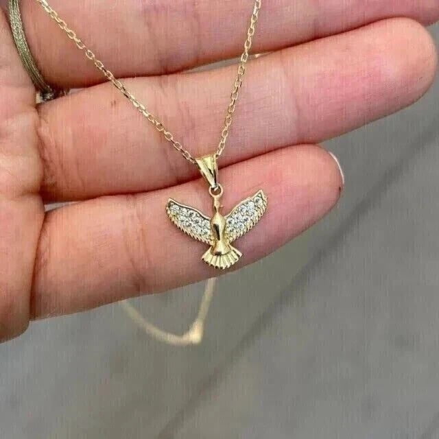1Ct Round Cut Simulated Diamond Men's Pendant 14k Yellow Gold Plated ...