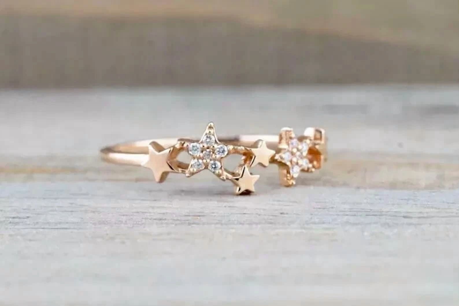 1Ct Round Cut Simulated Diamond Women's Multi Star Valentine Engagement ...