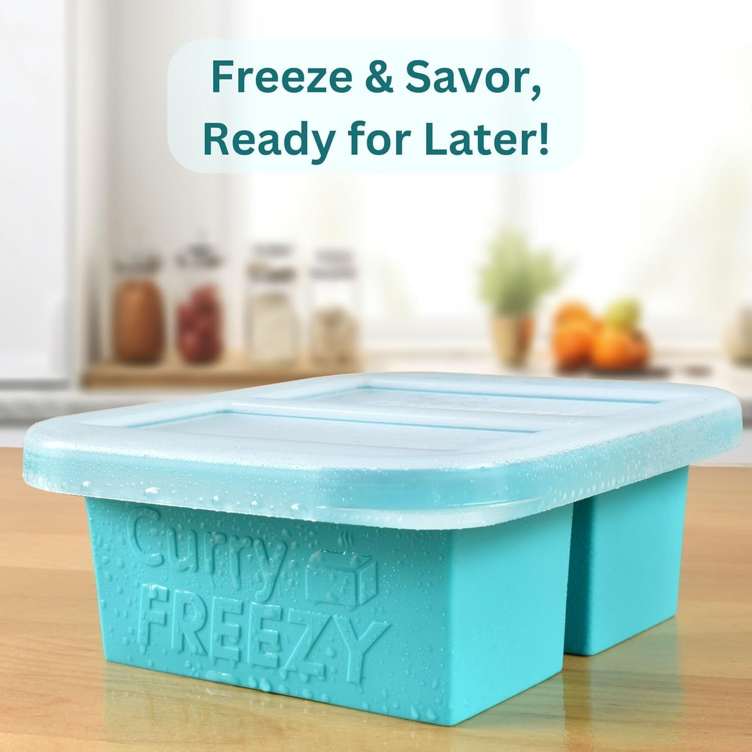1Cup Silicone Freezer Tray With Stackable Lid (2-Pack)- Compact 2 ...